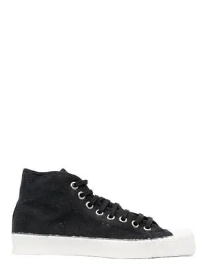 SPALWART Distressed-finish High-top Sneakers - Black