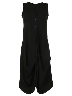 Goen.j Draped Sleeveless Dress - Black