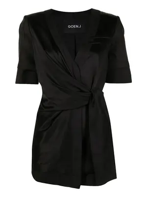 Goen.j Short Wrap-blazer - Black