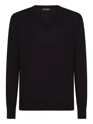 Dolce & Gabbana V-neck Cashmere Jumper - Blue