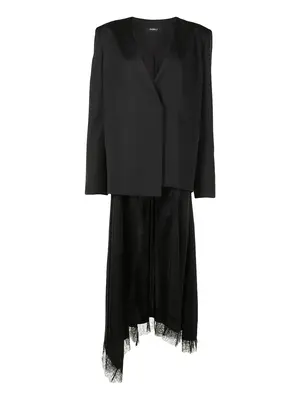 Goen.j Silk-wool Blend Wrap Blazer - Black