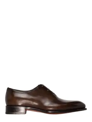 Santoni Leather Lace-up Oxford Shoes - Brown