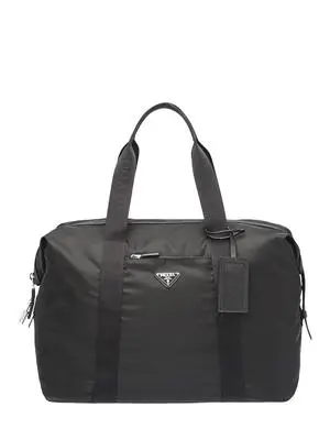 Prada Re-nylon And Saffiano Leather Duffle Bag - Black
