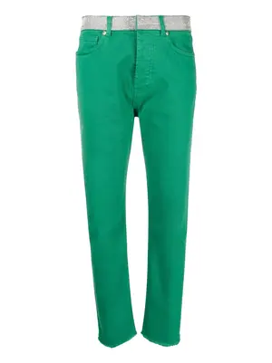 Alexandre Vauthier Embellished Slim Leg Jeans - Green