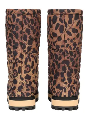Dolce & Gabbana Leopard Print Boots - Brown