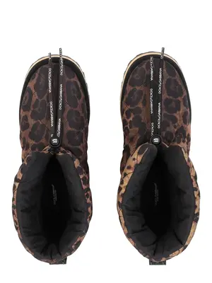 Dolce & Gabbana Leopard-print Boots - Brown