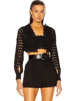Alaïa Knit Lace Top - Noir