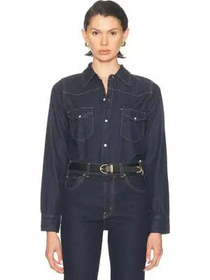 NILI LOTAN Travis Top - Indigo Rinse