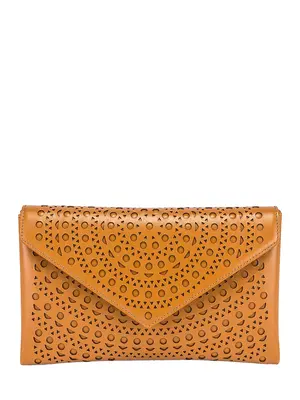 ALAÏA ALAÏA Oum 20 Leather Laser Cut Clutch