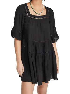 Playa Lucila Drop Waist Mini Dress - Black