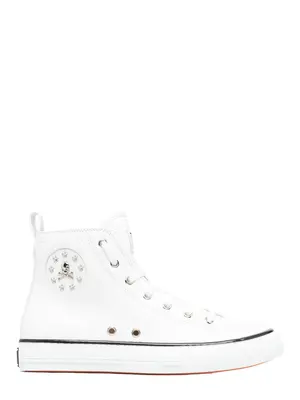 Philipp Plein Leather High-top Sneakers - White