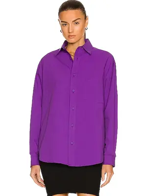 Matteau Relaxed Button-Down Top Amethyst