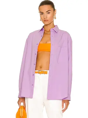 Matteau Relaxed Button-Down Top Violet