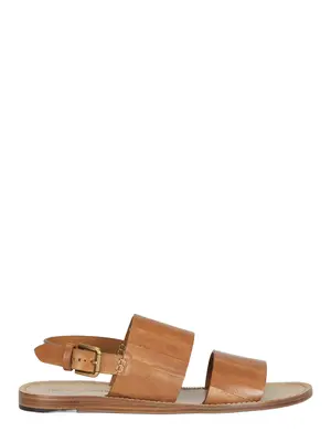 Dolce & Gabbana Pantheon Leather Sandals - Brown