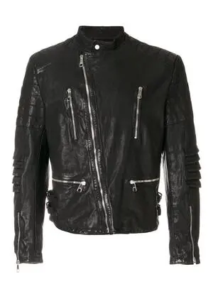 NEIL BARRETT Zipped Buffalo Leather Jacket
