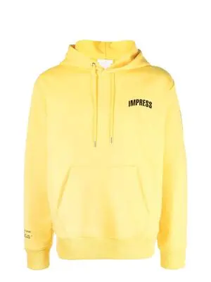 Helmut Lang Slogan-print Cotton Hoodie - Yellow