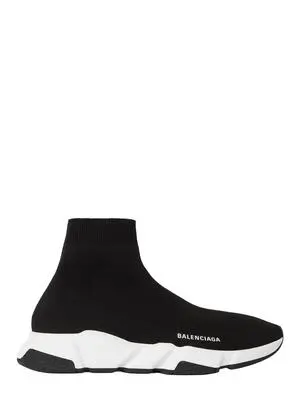 Balenciaga Speed Stretch-knit Slip-on Sneakers - Black