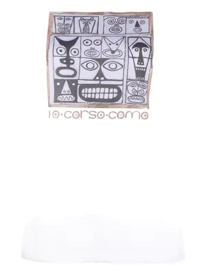 10 CORSO COMO Faces-print Cotton T-shirt - White