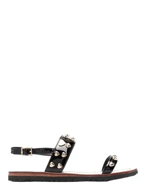 Moschino Heart-stud Flat Sandals - Black