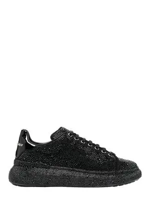 Philipp Plein Crystal-embellished Low-top Sneakers - Black