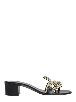 GIUSEPPE ZANOTTI Crystal Embellished Mules - Black