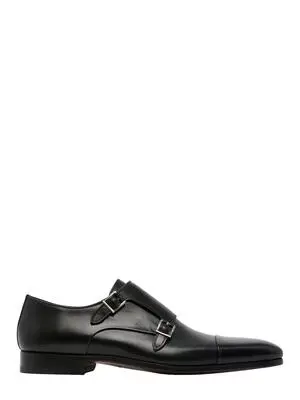 Magnanni Double-buckle Monk Shoes - Black