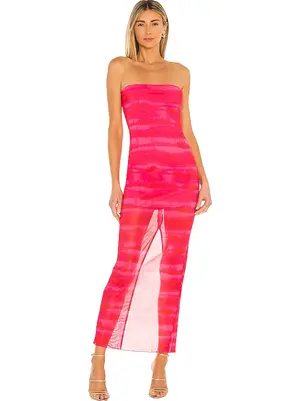H:OURS Rios Maxi Dress - Strawberry Tie Dye