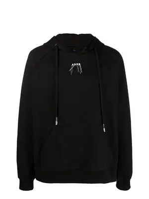 ADER ERROR Logo Embroidered Cotton-blend Hoodie - Black