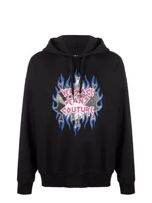 Versace Rock Logo-print Hoodie - Black