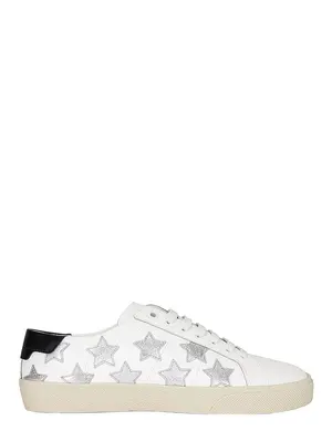 Saint Laurent Court Classic Star Sneakers - Blanc Optique & Argent & Noir