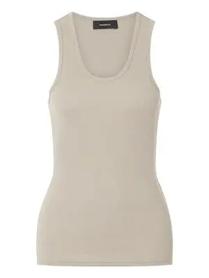 Wardrobe.NYC Ribbed Cotton-jersey Tank - Brown