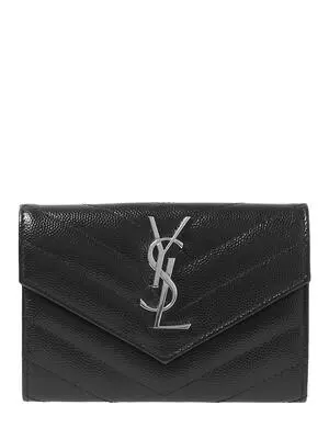 Saint Laurent Monogramme Envelope Quilted Wallet - Black