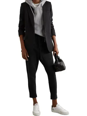 NILI LOTAN Nolan Cropped Track Pants - Black
