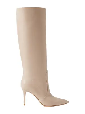 GIANVITO ROSSI Gianvito Rossi 85 Leather Knee Boots Neutral