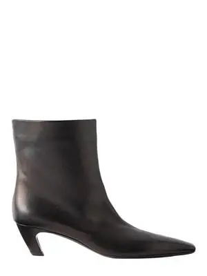 Khaite Arizona Leather Ankle Boots - Black