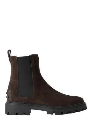 TOD'S Suede Chelsea Boots Chocolate