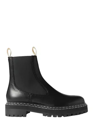 Proenza Schouler Topstitched Leather Chelsea Boots - Black