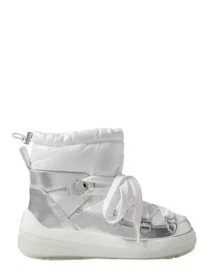 Moncler Insolux Metallic Leather And Padded Shell Ankle Boots - White
