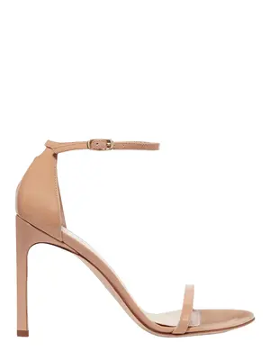 STUART WEITZMAN Stuart Weitzman Nudistsong Patent-leather Sandals Neutrals