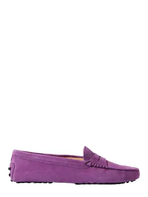 TOD'S Gommino Suede Loafers Purple