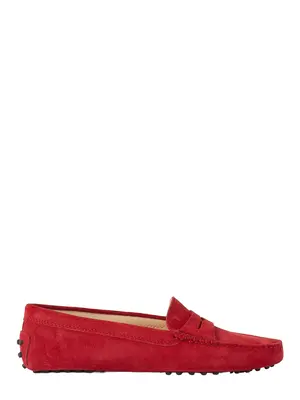 TOD'S Gommino Suede Loafers Red