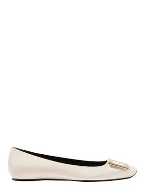 ROGER VIVIER Trompette Bellerine Ballet Flats - White