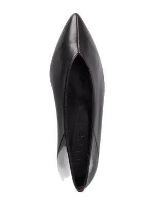 AeydĒ Moa Leather Point-toe Flats - Black