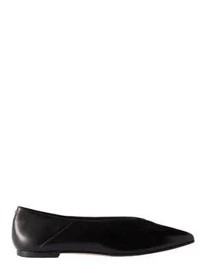 AeydĒ Aeyde Moa Leather Point-toe Flats Black