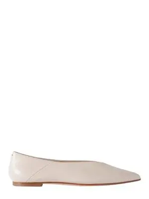 AeydĒ Moa Leather Point-toe Flats - Neutrals