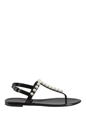 STUART WEITZMAN - Goldie Faux Pearl-embellished Rubber Slingback Sandals