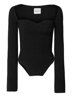 Khaite Maddy Ribbed-knit Sweater - Black