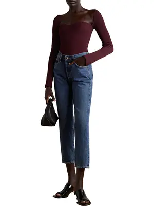 Khaite KHAITE Maddy Ribbed-Knit Sweater Burgundy