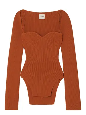 Khaite KHAITE Maddy Ribbed-Knit Sweater Red