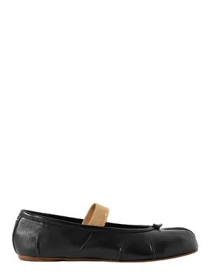 MAISON MARGIELA Tabi Split-Toe Leather Ballet Flats Black